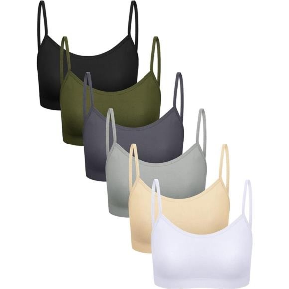 Other | 6 Pieces Spaghetti Strap Sports Bra No Padding Cami Bra ...